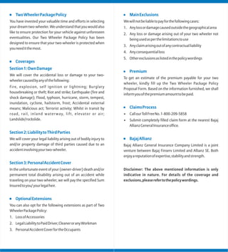 Bajaj Allianz Two Wheeler Insurance Plan | PDF