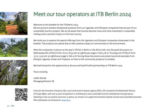 Uganda Sustainable Tourism Companies at ITB, Berlin 2024-CBI | PDF