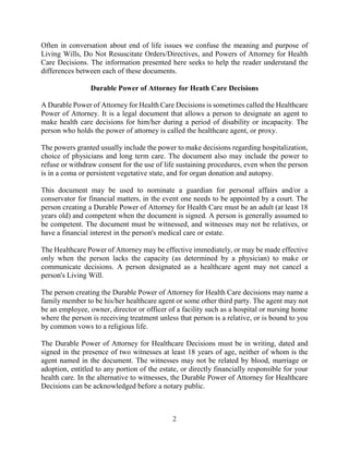 Your Healthcare Options - Kansas Advance Directives | PDF