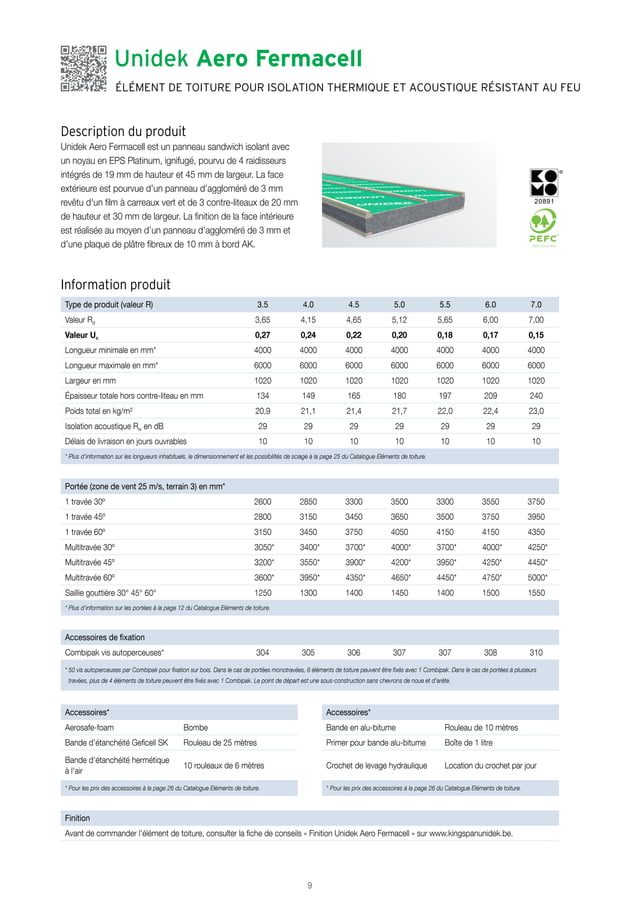 Kingspan Unidek - Brochure Unidek Aero Belgique 09 2015