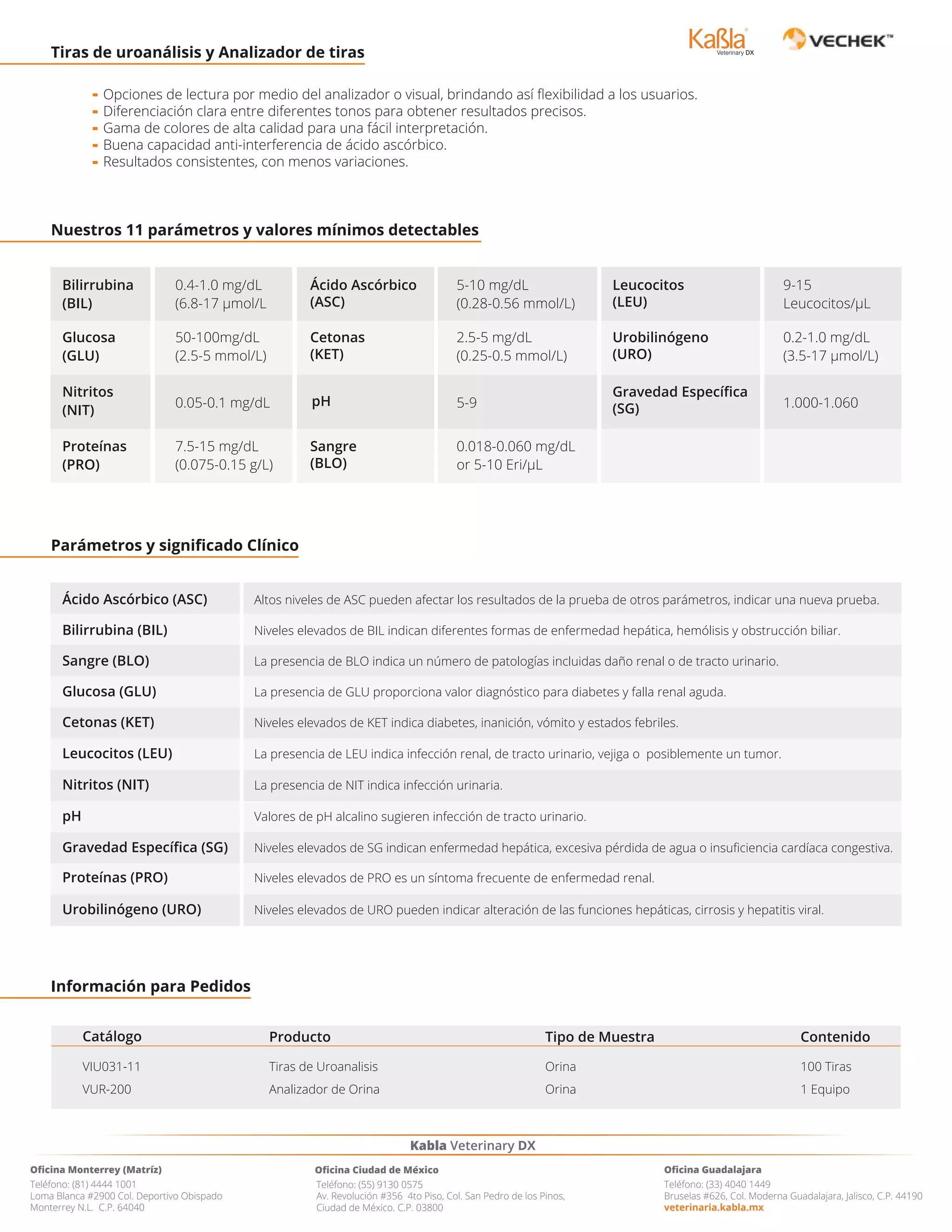 Analizador y Tiras de Uroanalisis VECHEKTM | PDF