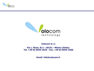 Monitoraggio Audio Video - Volocom Technology | PPTX