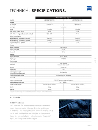Brochure | Zeiss DTC Thermal Imaging | Optics Trade | PDF
