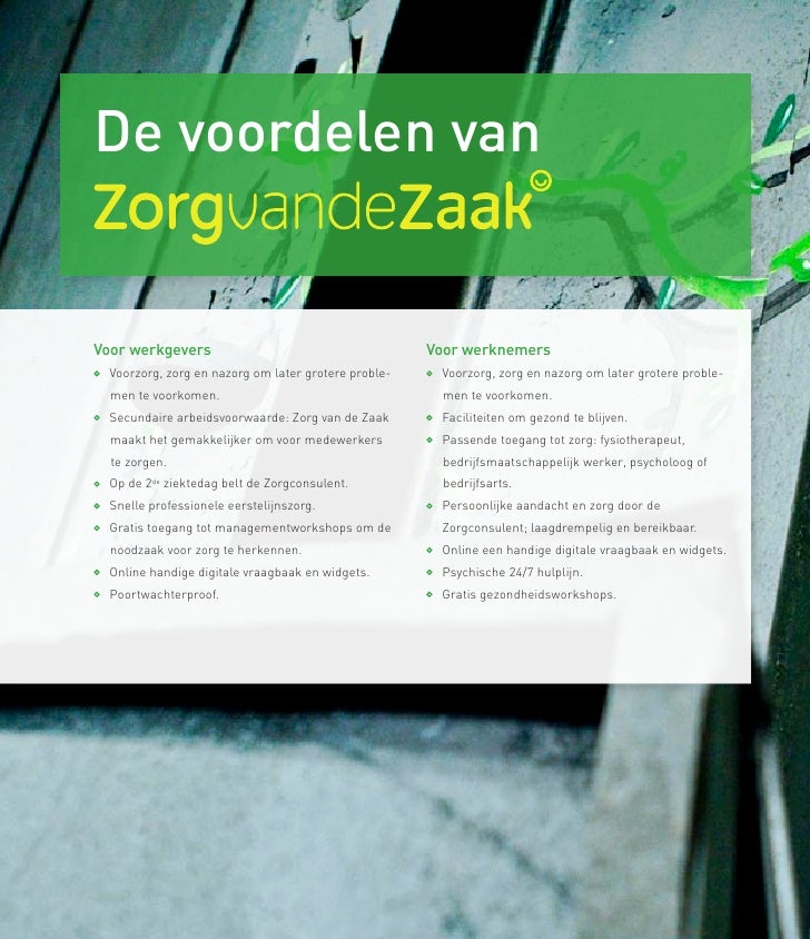 Brochure Zorg van de Zaak