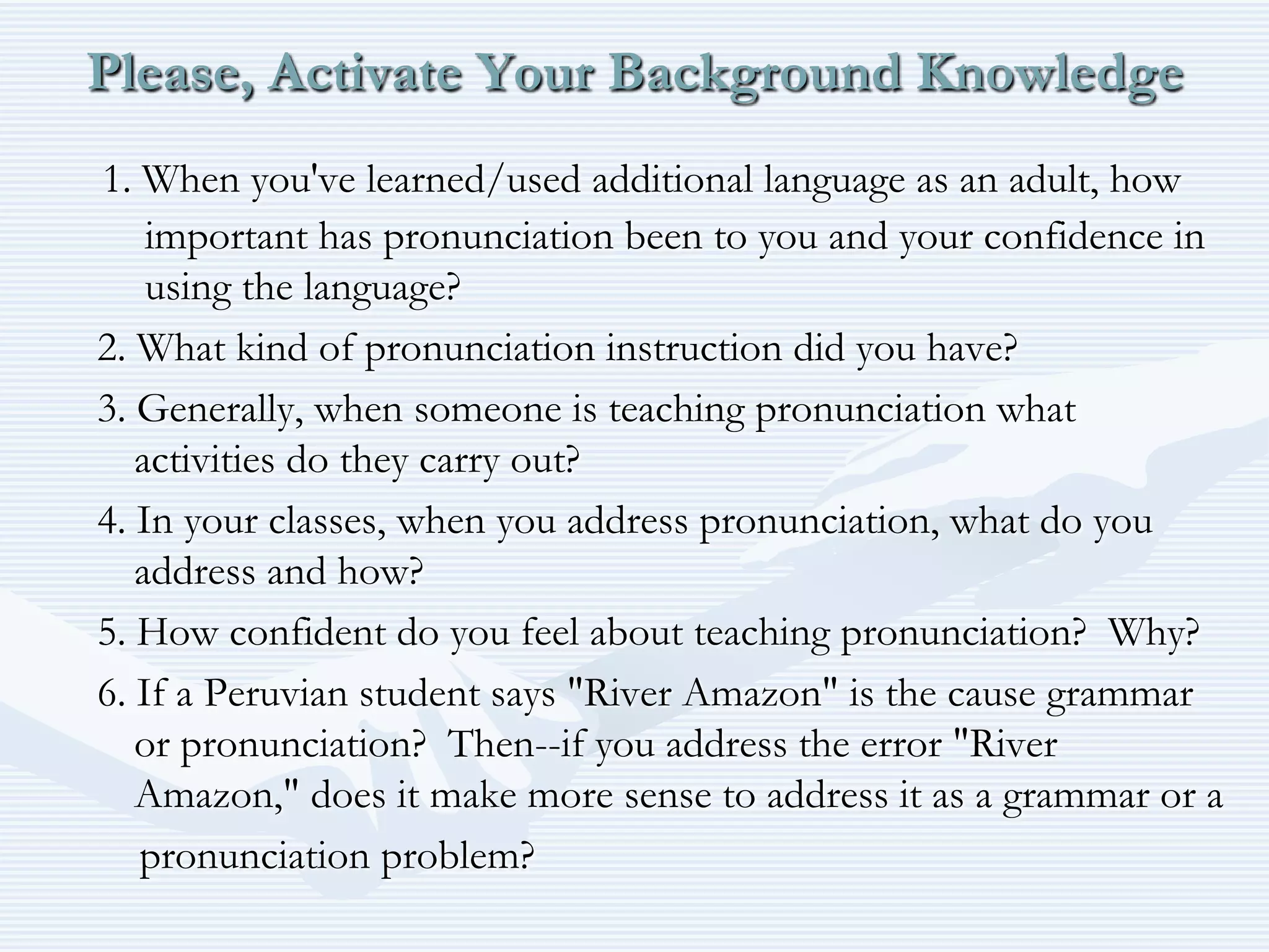 Bringing Pronunciation Into Every Class | PPTX