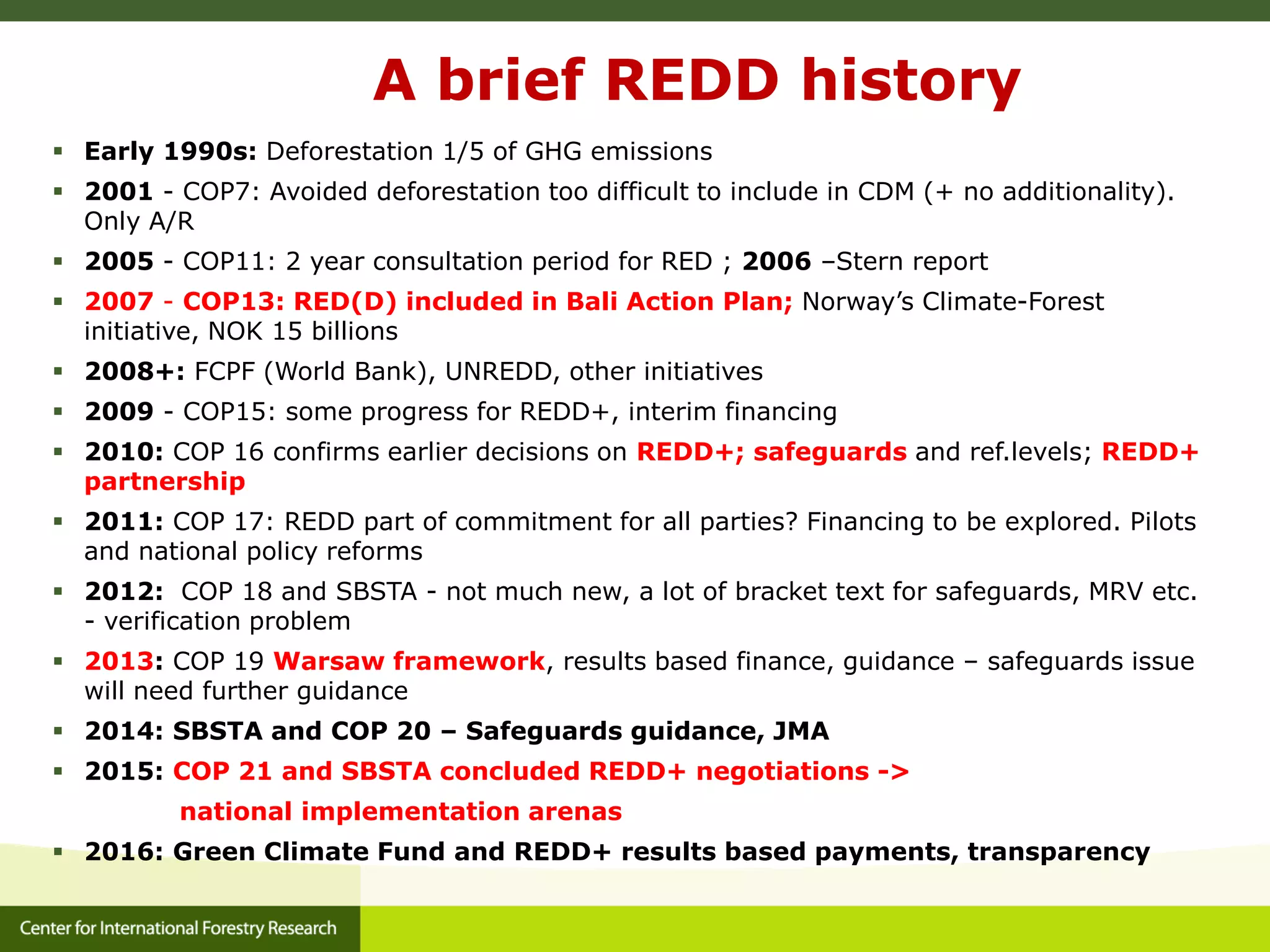 Forests, Climate Change and REDD+: A brief introduction | PPTX