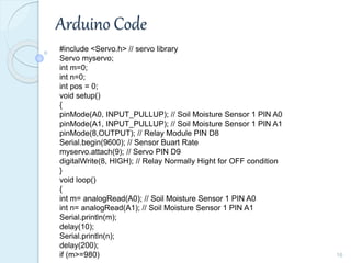 Advanced irrigation system using Arduino | PPTX | Gardening | Home & Garden