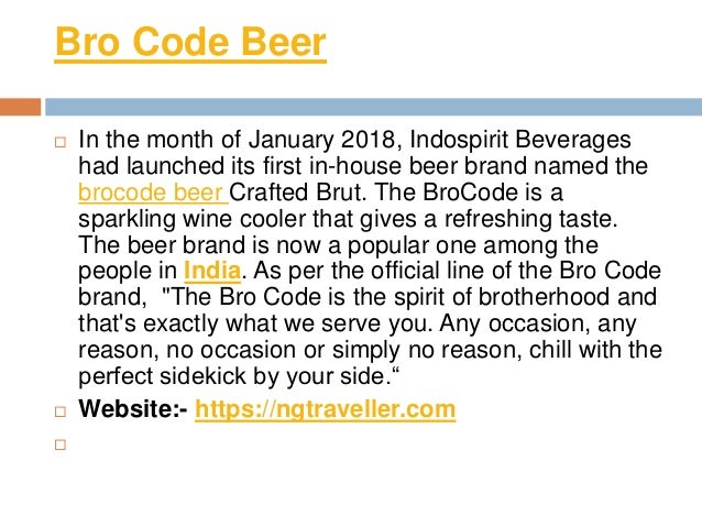 Bro code beer
