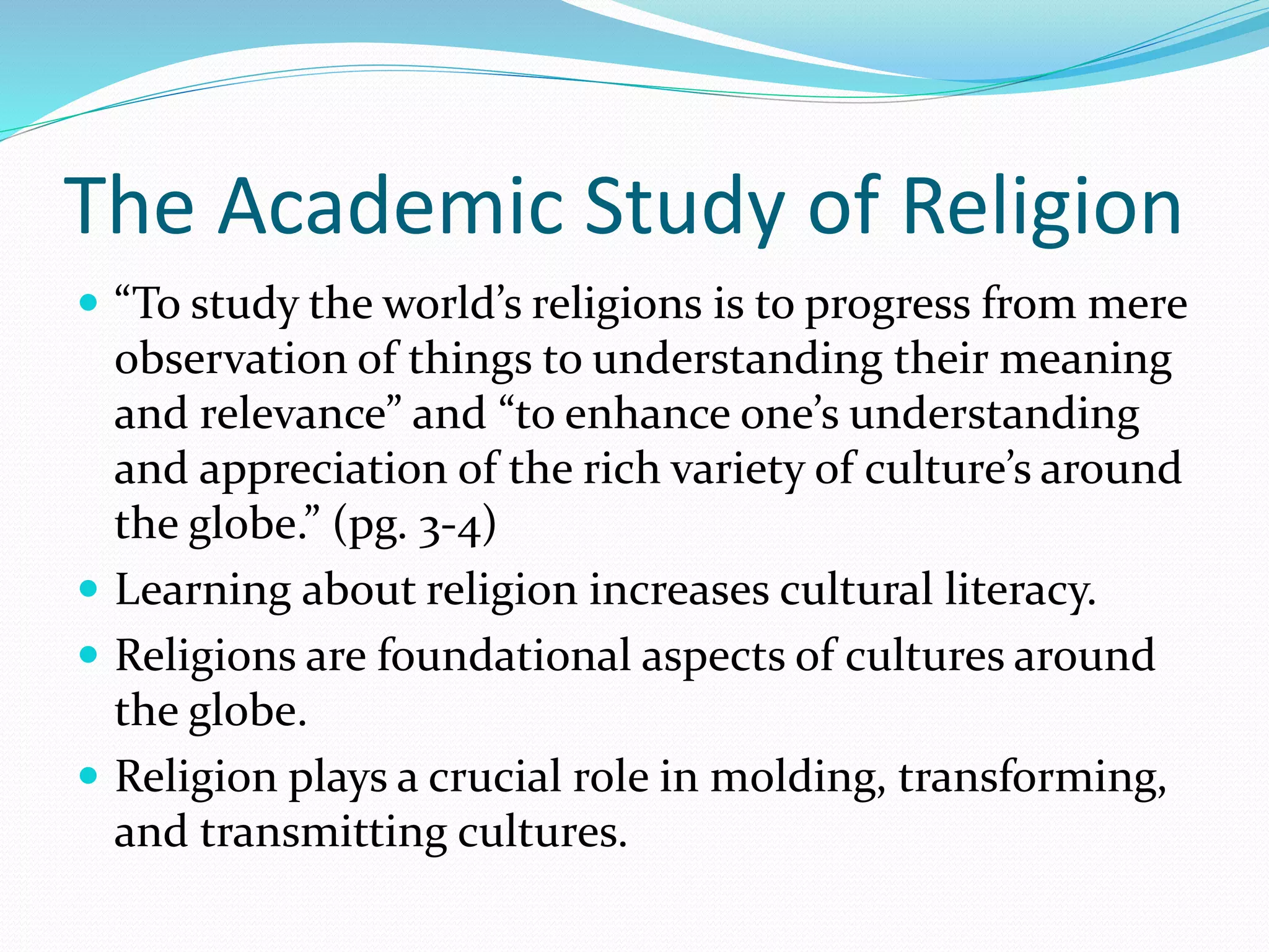 An Invitation to the Study of World Religions Chapter 1 | PPTX