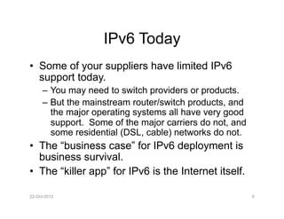 PLNOG 9: Ron Broersma - Enterprise IPv6 Deployment | PPT