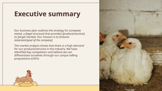 Broiler Chicken Farm Business Plan by Slidesgo.pptx | Marketing and Advertising | Business
