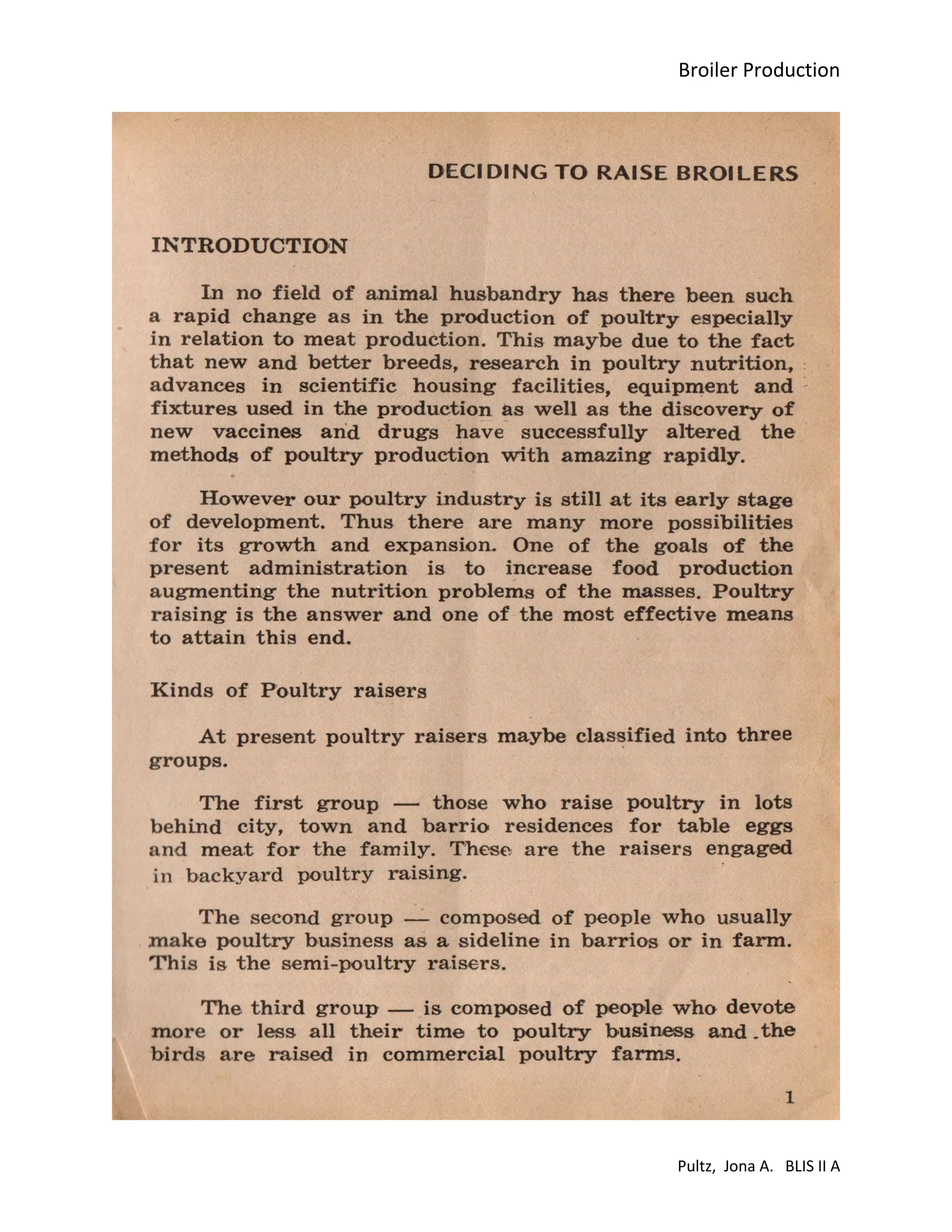 Broiler production | PDF