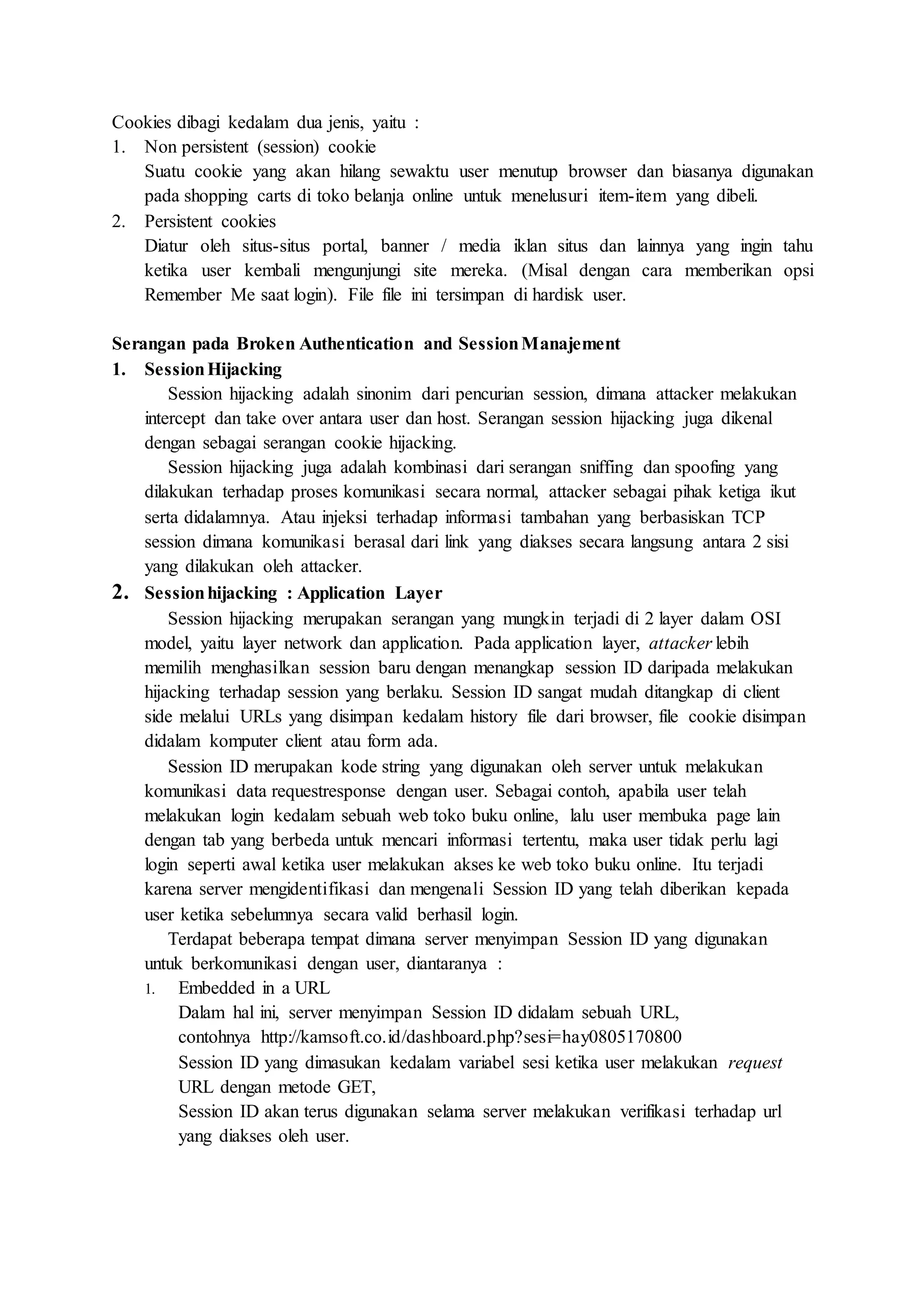 Broken Authentication and Session Manajement | DOCX