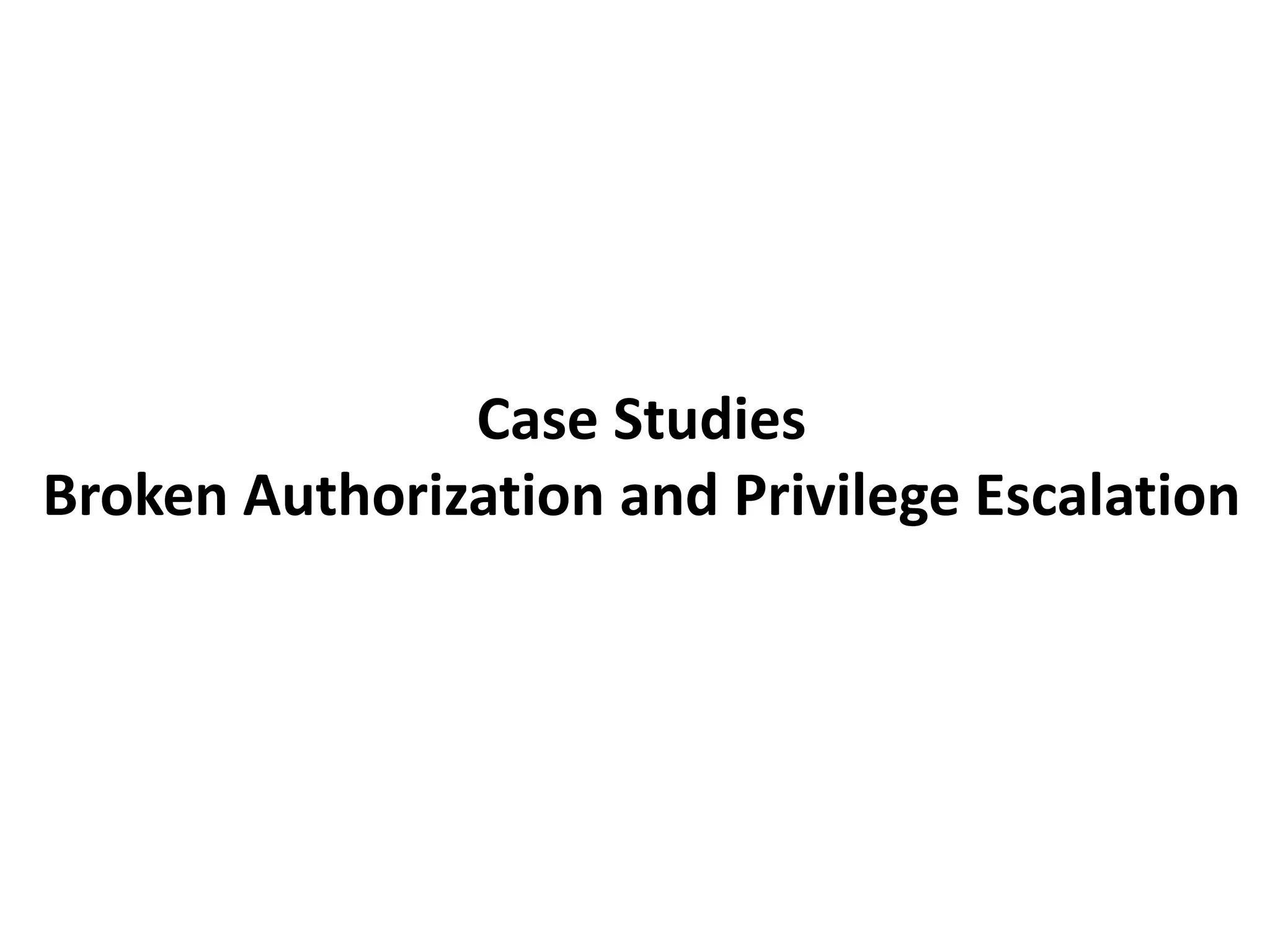 Broken Authentication & authorization | PPSX | Databases | Computer Software and Applications