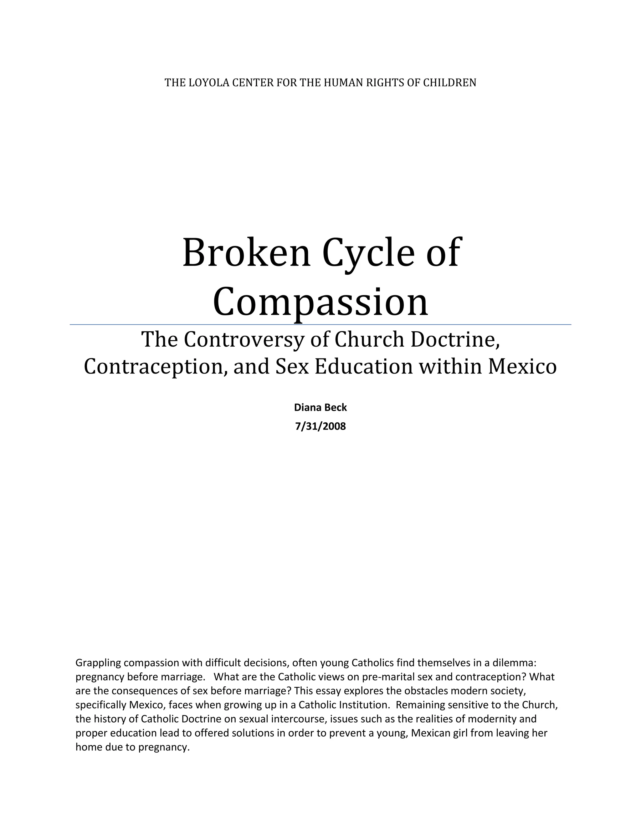Broken Cycle Of Compassion | DOCX