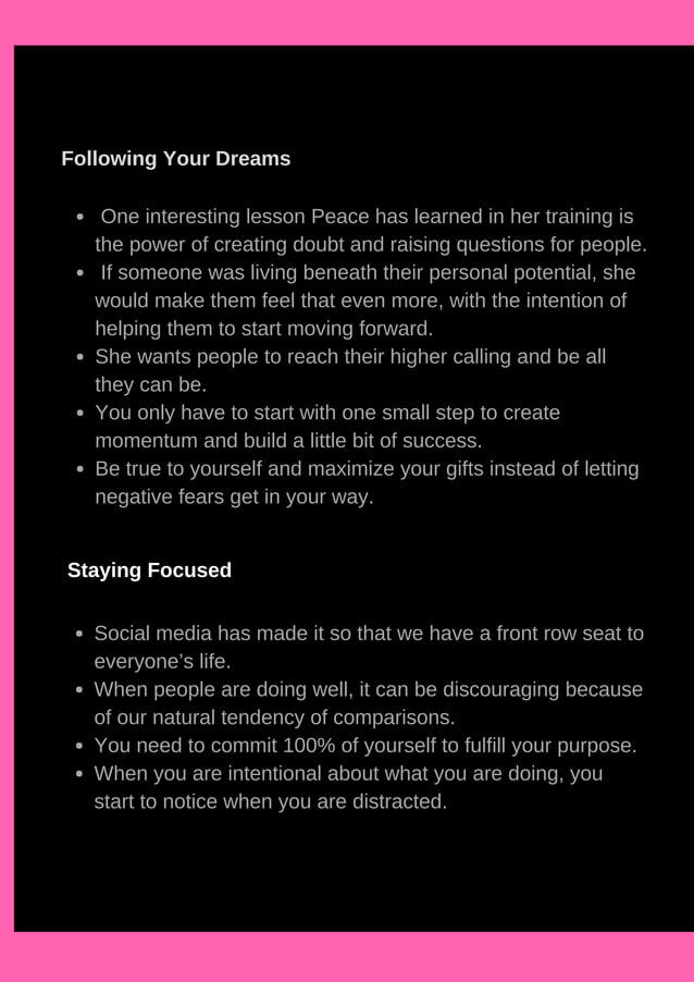 Broken Love and Following Your Dreams with Peace Amadi | PDF