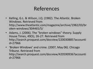 Broken windows theory | PPTX