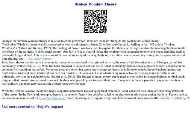 Broken Window Theory | PDF