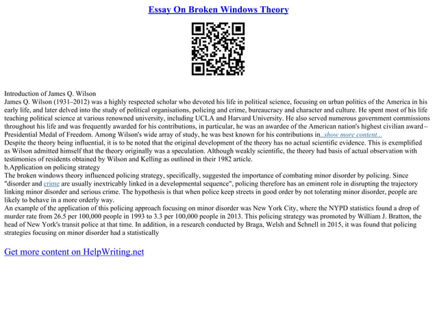 Broken Window Theory | PDF