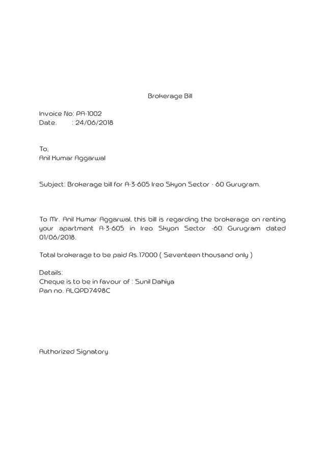 Brokerage bill a 3-605(2) | PDF
