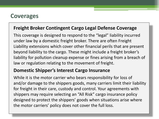 Freight Brokerage - Risk Management | PPT