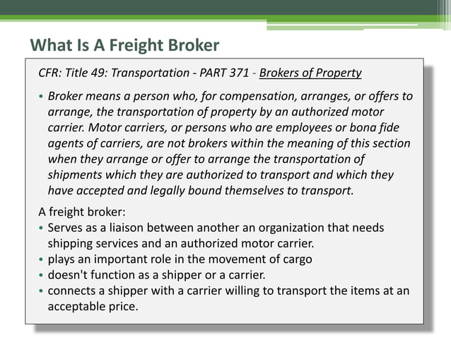Freight Brokerage - Risk Management | PPT