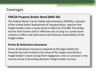 Freight Brokerage - Risk Management | PPT