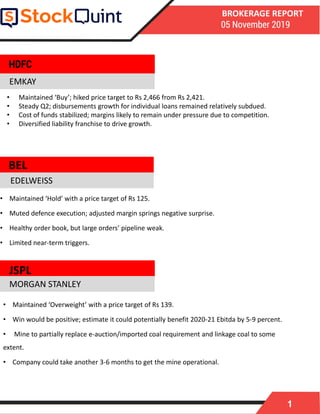 Brokerage report 5 11-19 | PDF