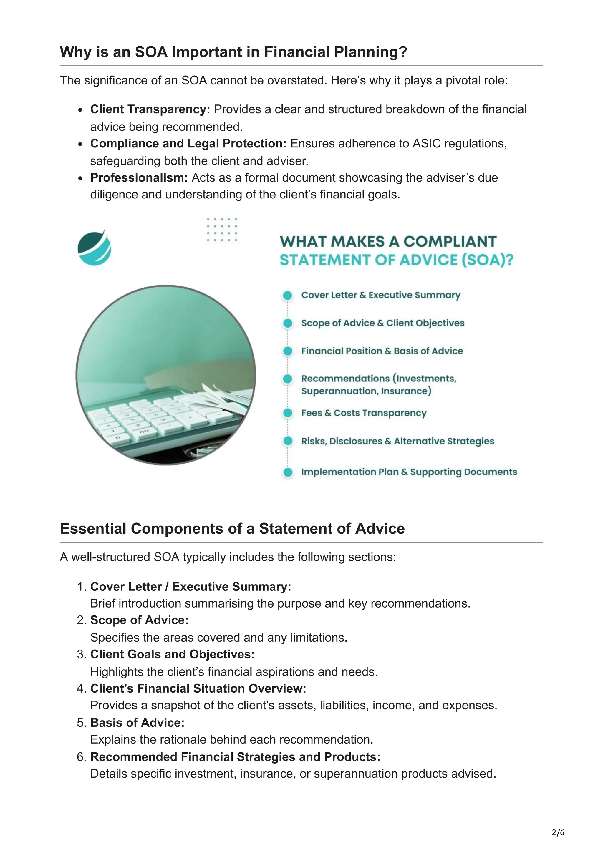 Comprehensive SOA Template and Example for Efficient Paraplanning | PDF