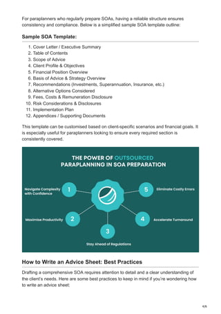 Comprehensive SOA Template and Example for Efficient Paraplanning | PDF