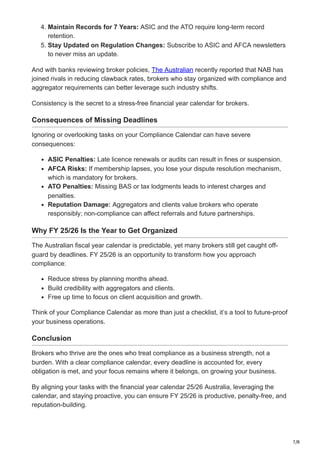 Australian Broker Compliance Planner for FY 2025–26 | PDF