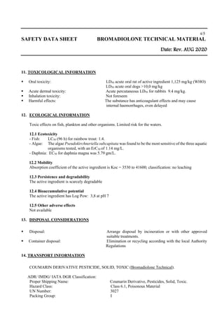 Bromadiolone technical grade | PDF | Indoor Environmental Quality ...
