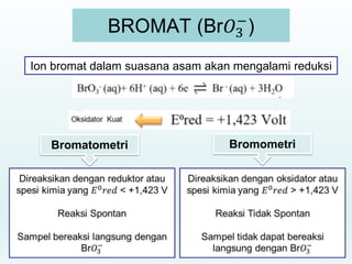 Bromatometri dan Bromometri mengenai titrasi | PPT
