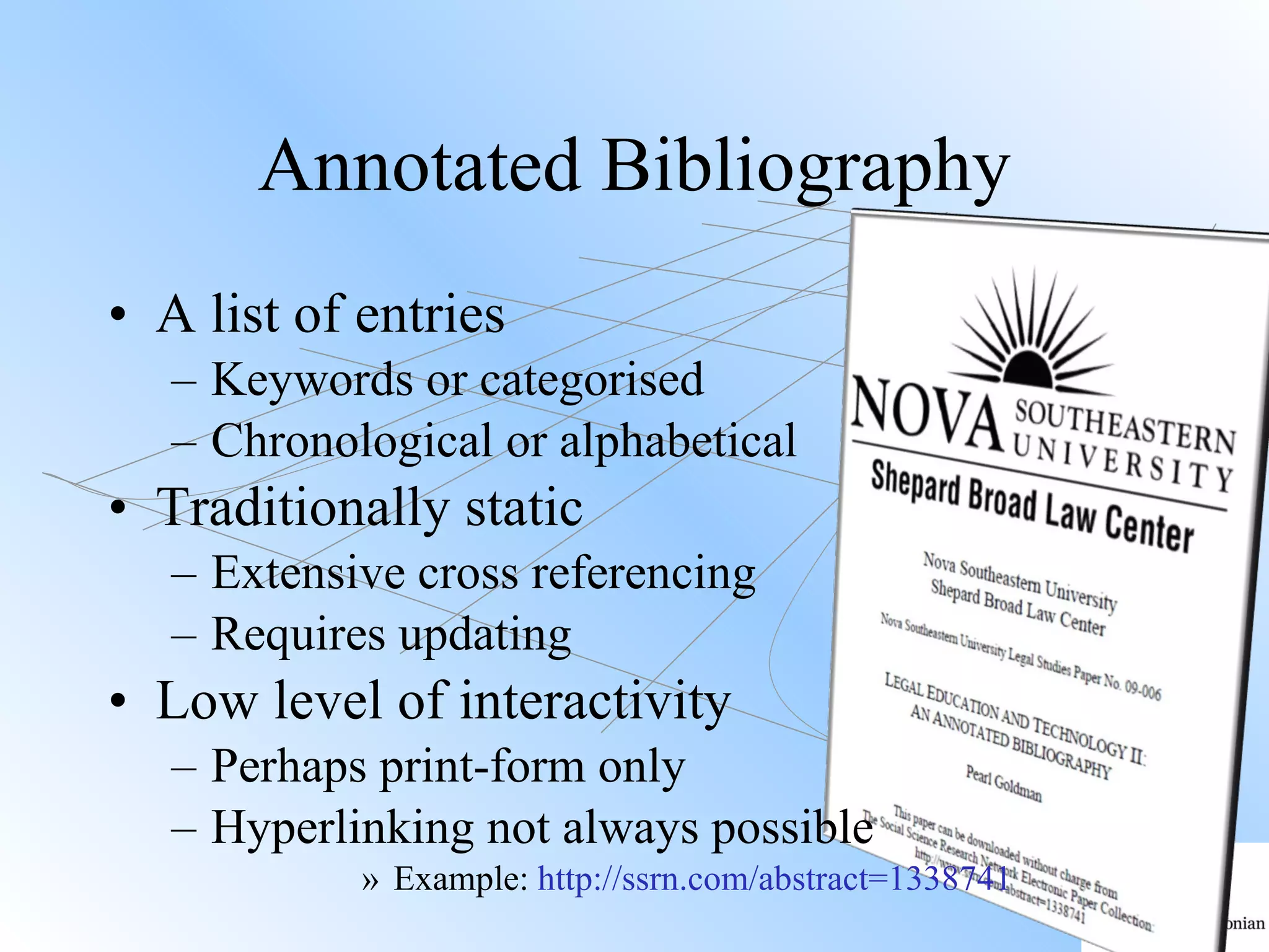 Annotated bibliography | PPT