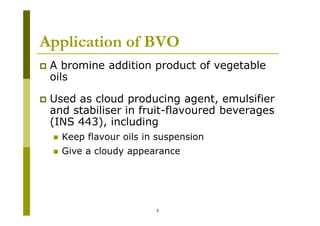 Brominated Vegetable Oils in Foods | PDF