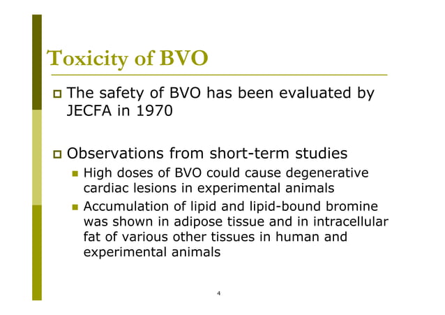 Brominated Vegetable Oils in Foods | PDF