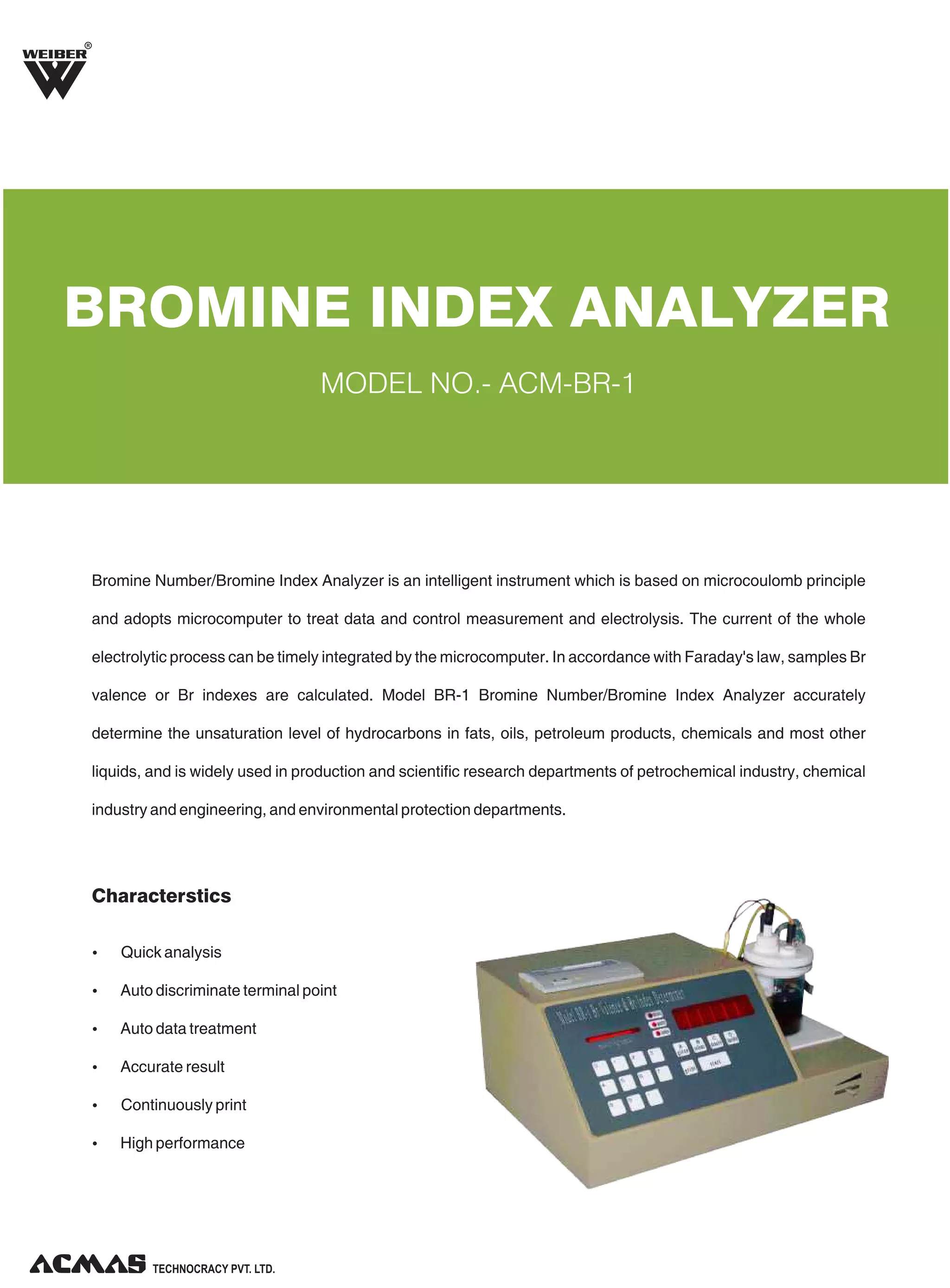 Bromine Index Analyzer by ACMAS Technologies Pvt Ltd. | PDF