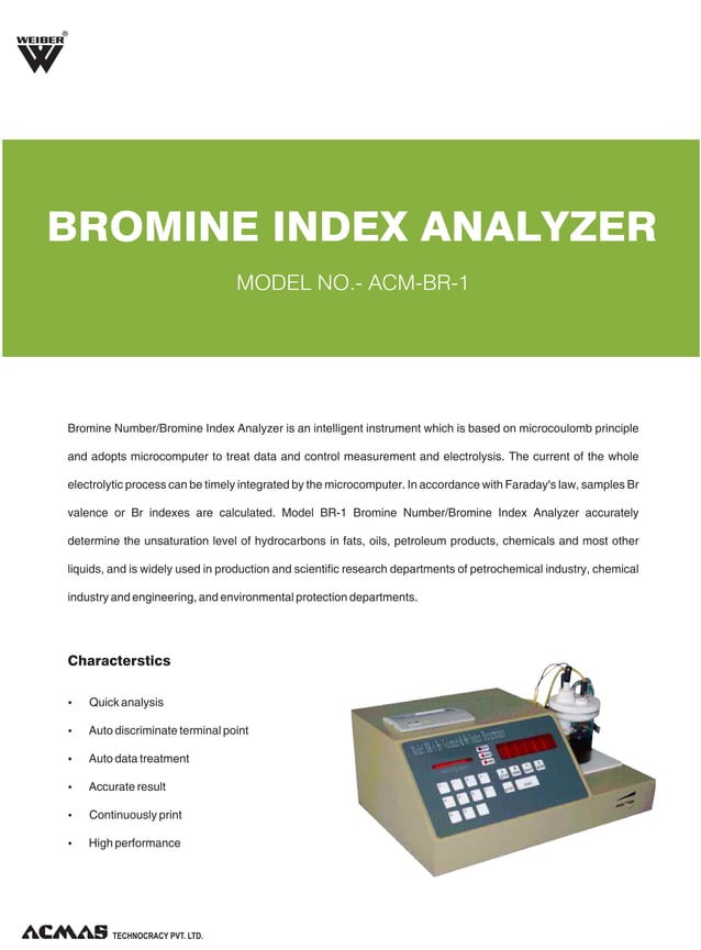 Bromine Index Analyzer by ACMAS Technologies Pvt Ltd. | PDF
