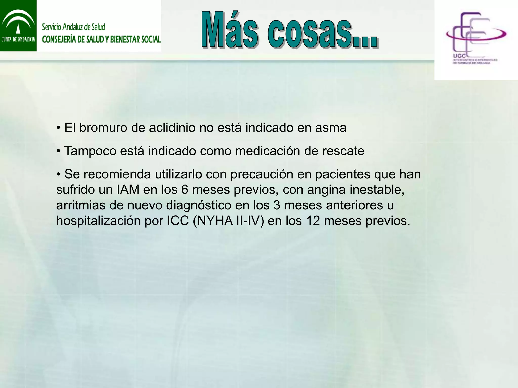 Bromuro de aclidinio en EPOC | PPT