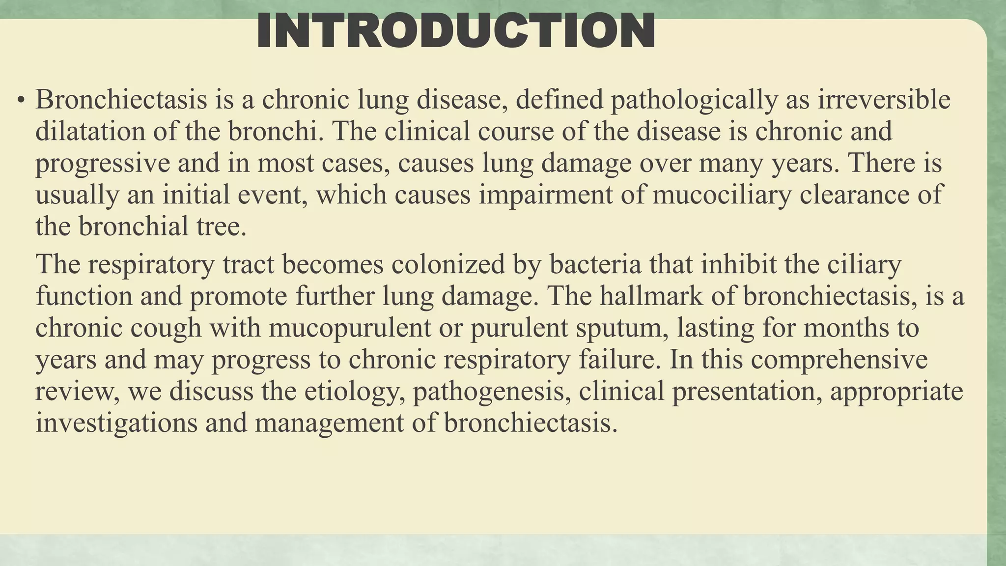 Bronchectasis | PPTX
