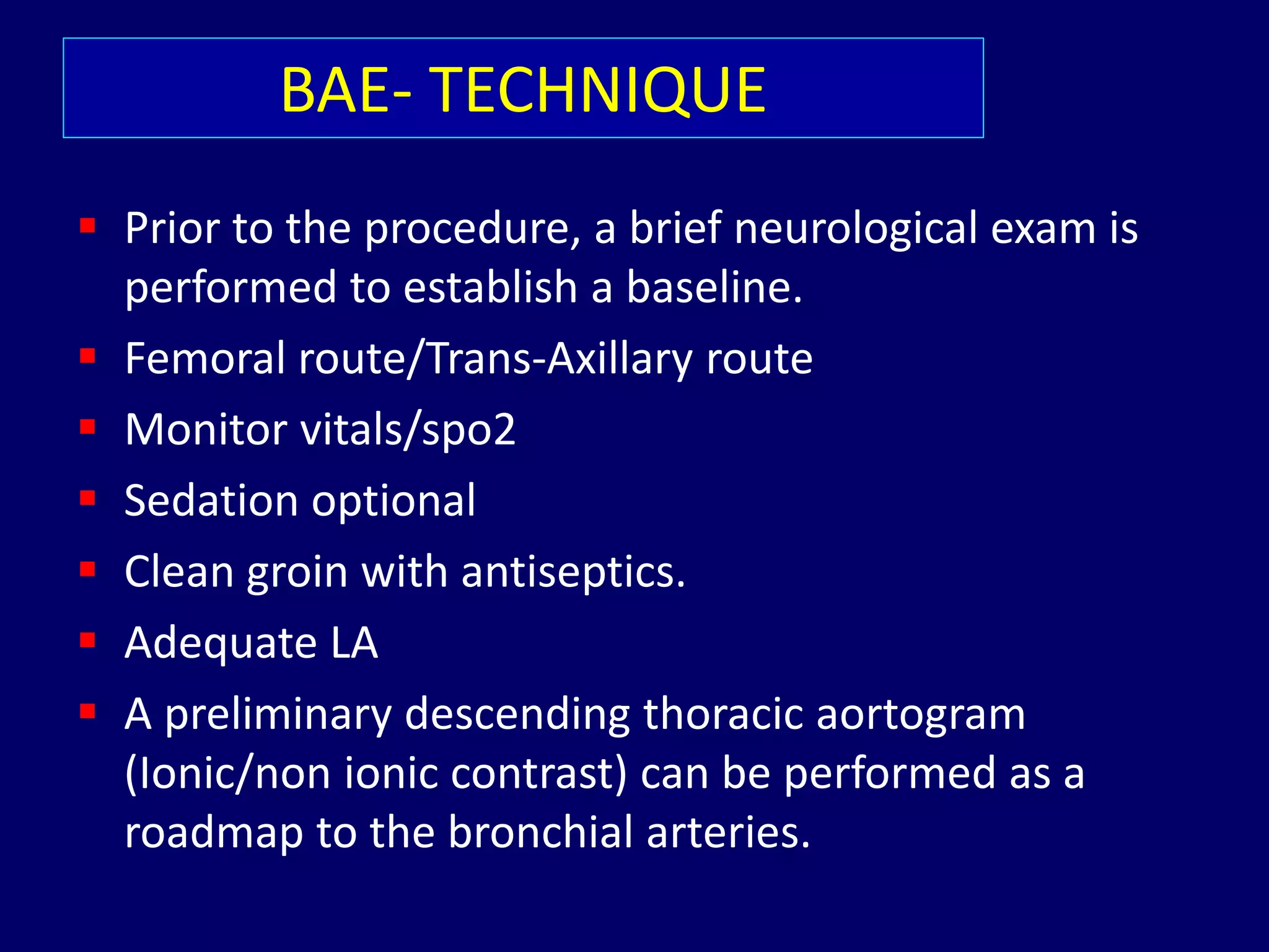 Bronchial Artery Embolization- By Dr.Tinku Joseph | PPTX