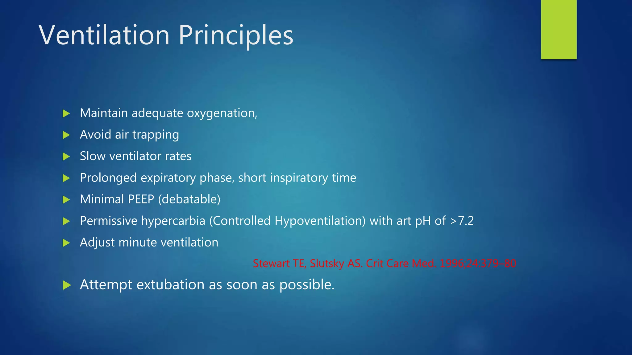 Ventilation adjustments in Bronchial asthma in children | PPTX