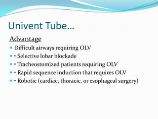 Bronchial blockers & endobronchial tubes | PPTX