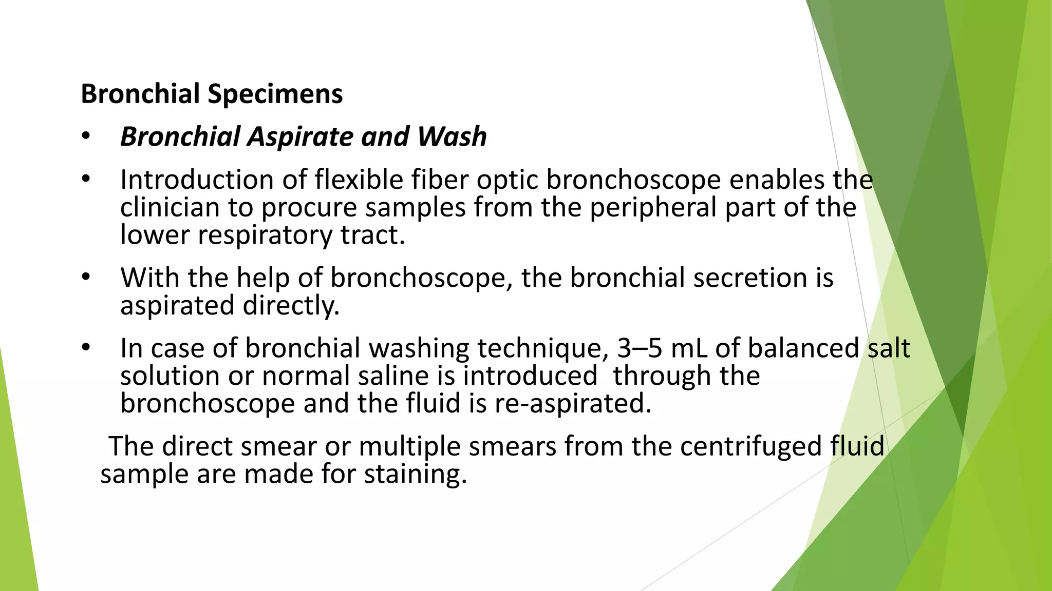 Bronchial washings and brushings | PPT