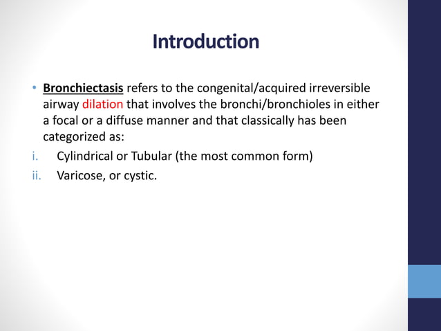Bronchiectasis | PPTX | Lung and Respiratory Health | Diseases and Conditions