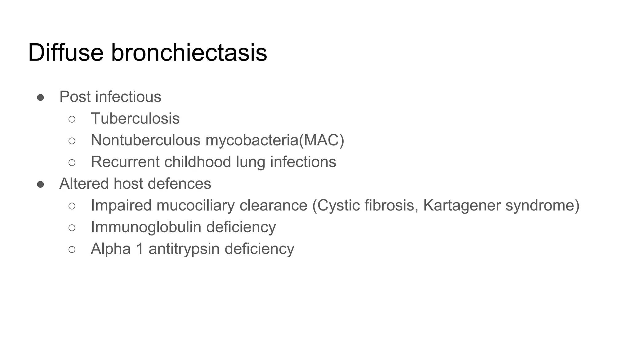 Bronchiectasis .pptx | Lung and Respiratory Health | Diseases and ...