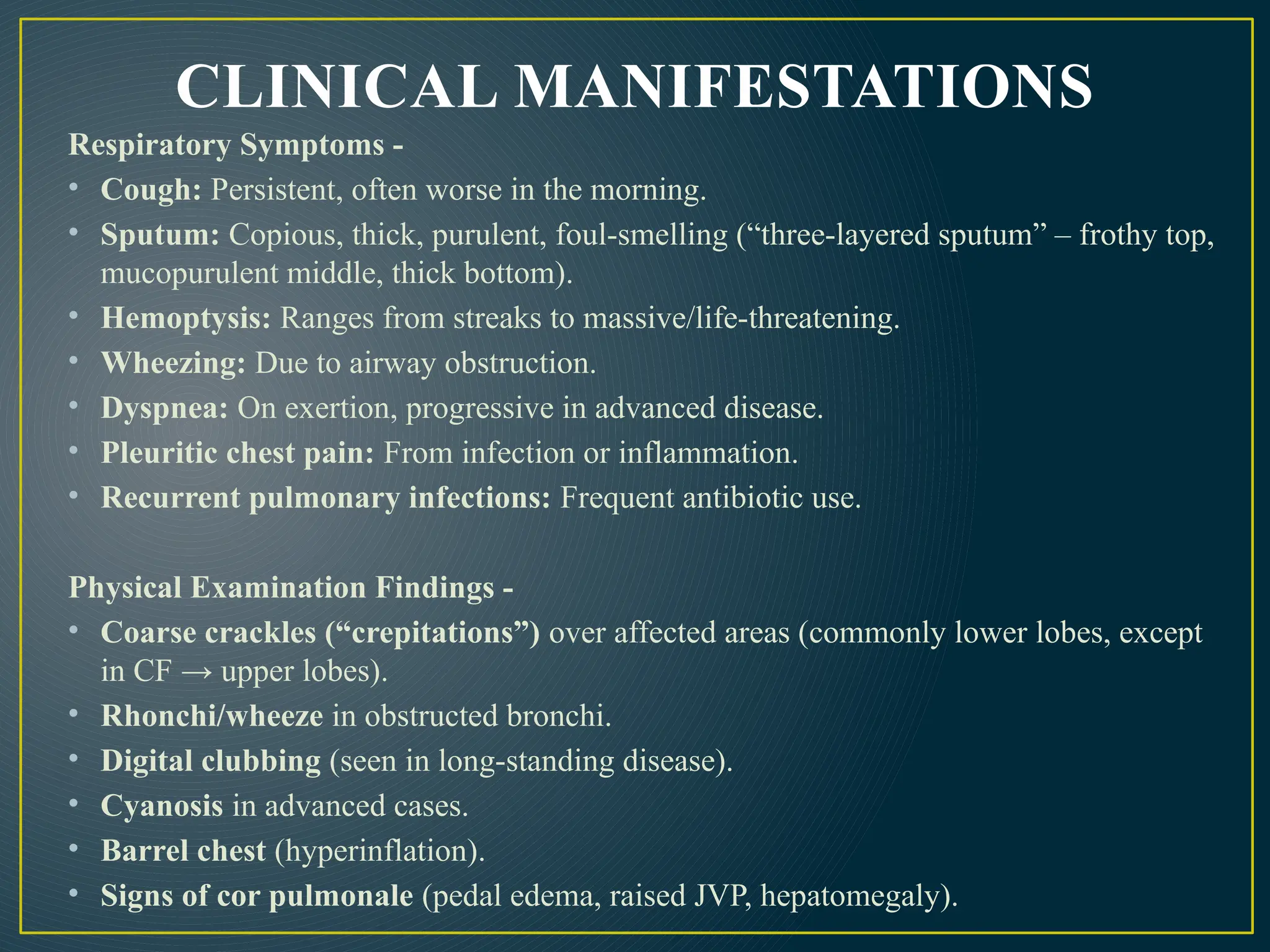 BRONCHIECTASIS - DISORDER OF RESPIRATORY SYSTEM (AHN I).pptx