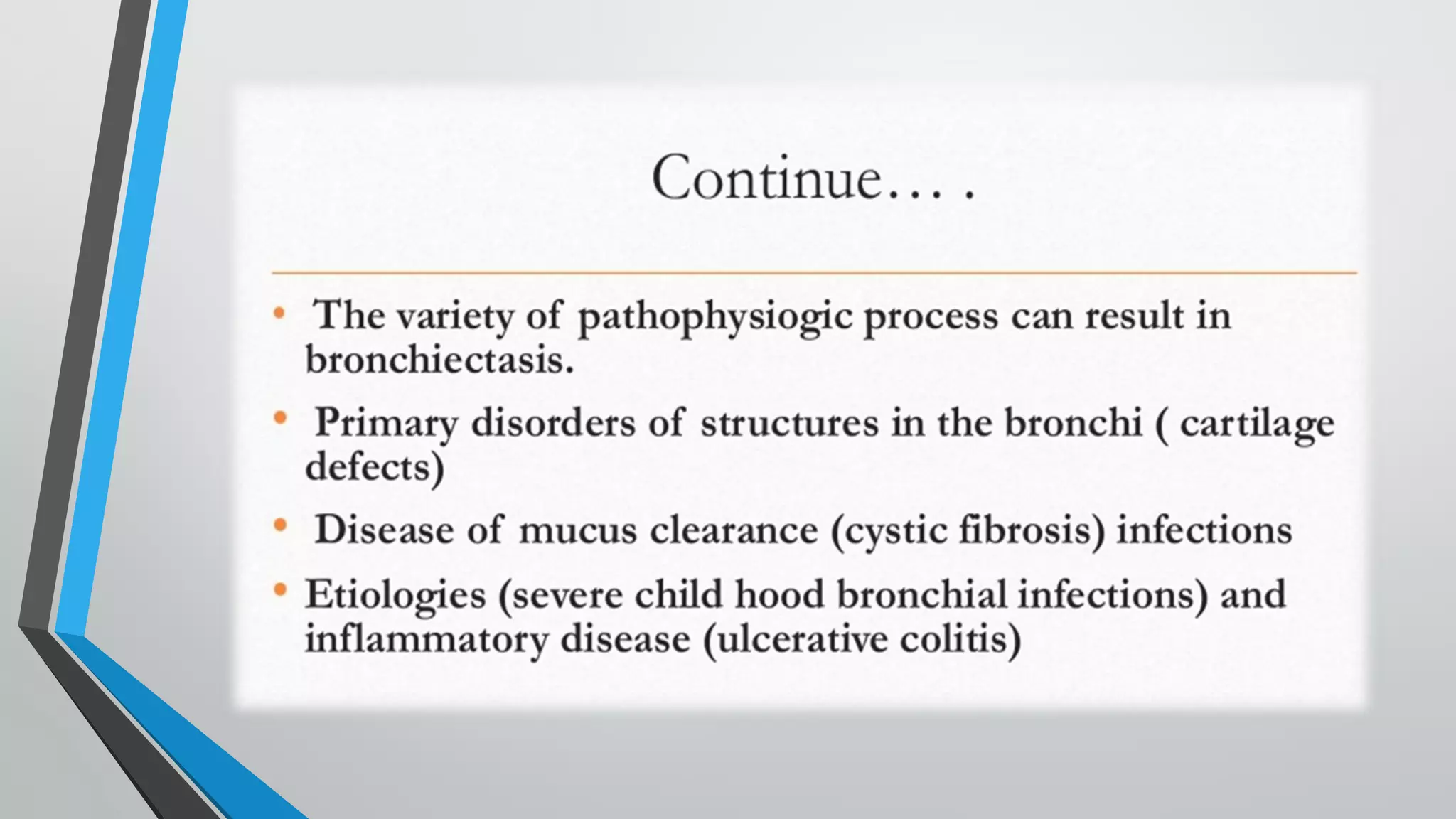 Bronchiectasis ppt | PDF