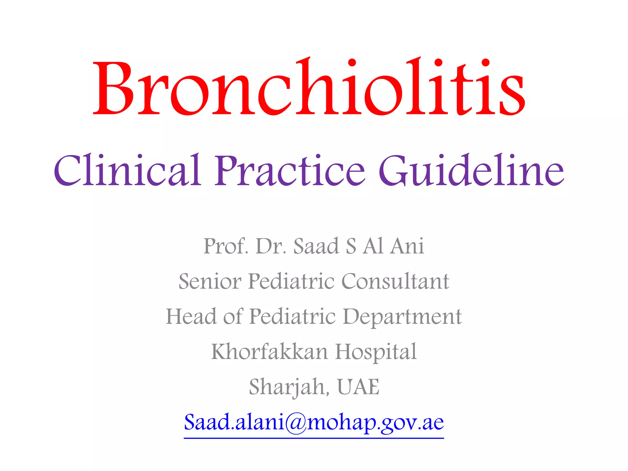 Bronchiolitis | PPTX