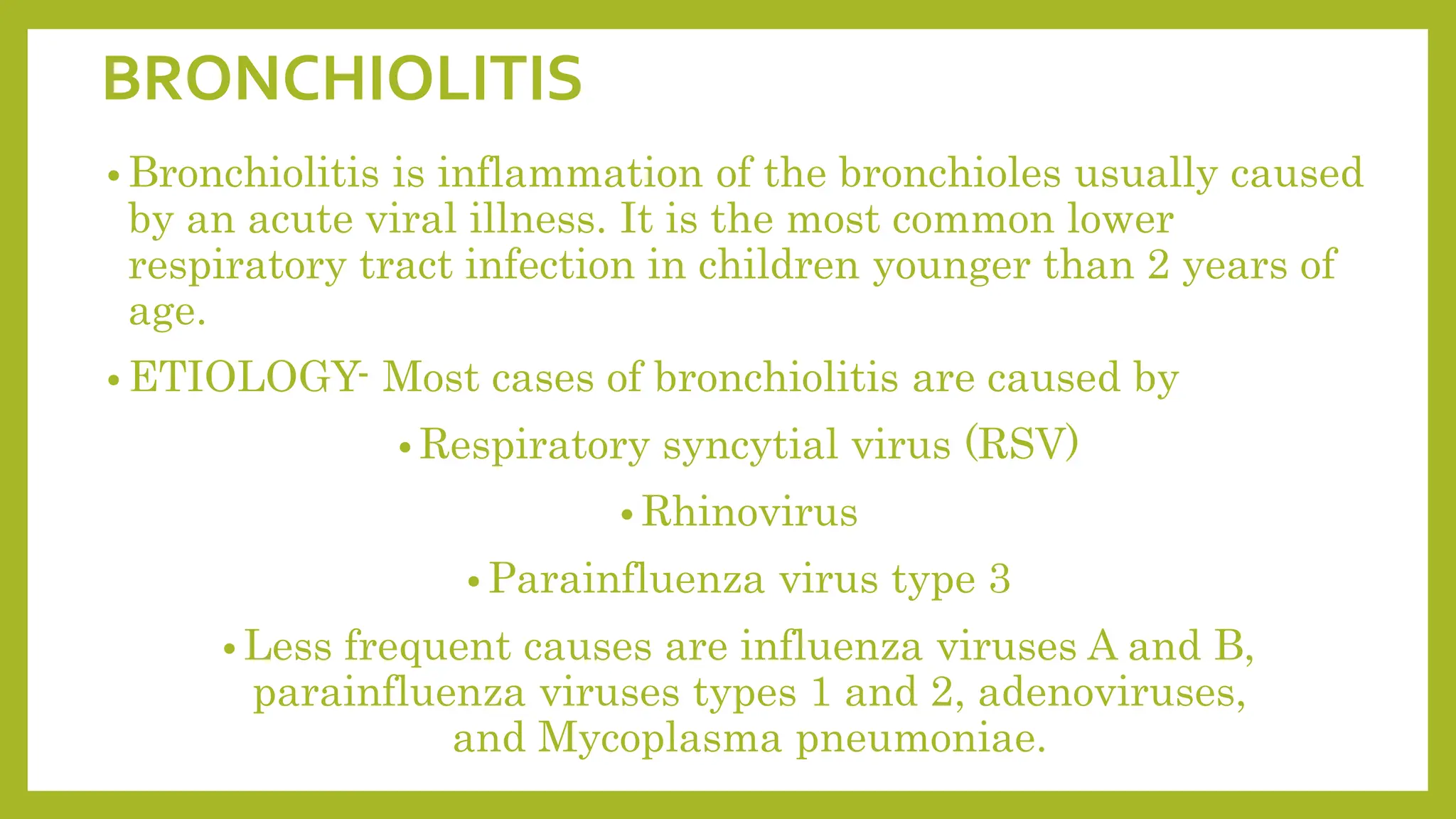 BRONCHIOLITIS & PNEUMONIA, pediatrics and adult | PPT